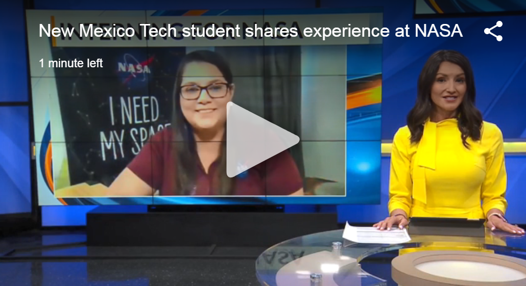 KRQE Story on NMT Student's NASA Experience: New Mexico Tech